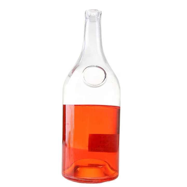 Custom Premium Clear round Drop Shape Water Glass Bottle with Depressed ...