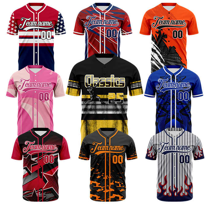 Wholesale Free Custom Any Sublimated Baseball Shirts 100% Polyester ...