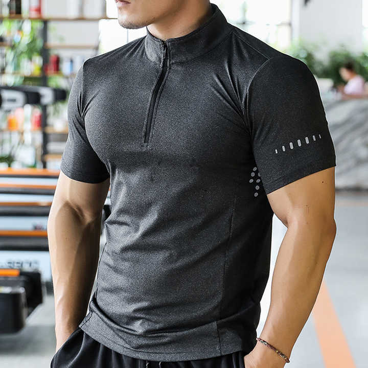 Men's Summer Polyester Fitness Shirts - Dry Fit & Sustainable