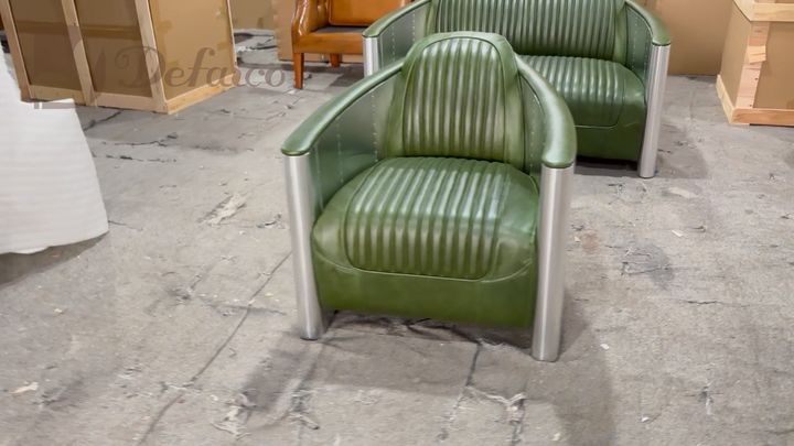 Luxe Vintage Aviator Genuine Leather Club Armchair for Hotels & Offices ...