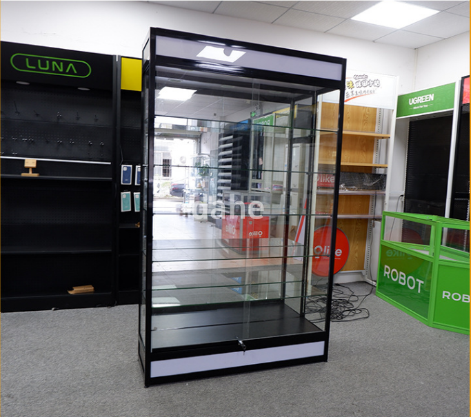 Smoke Shop Display - Elegant Glass Showcase for Groceries