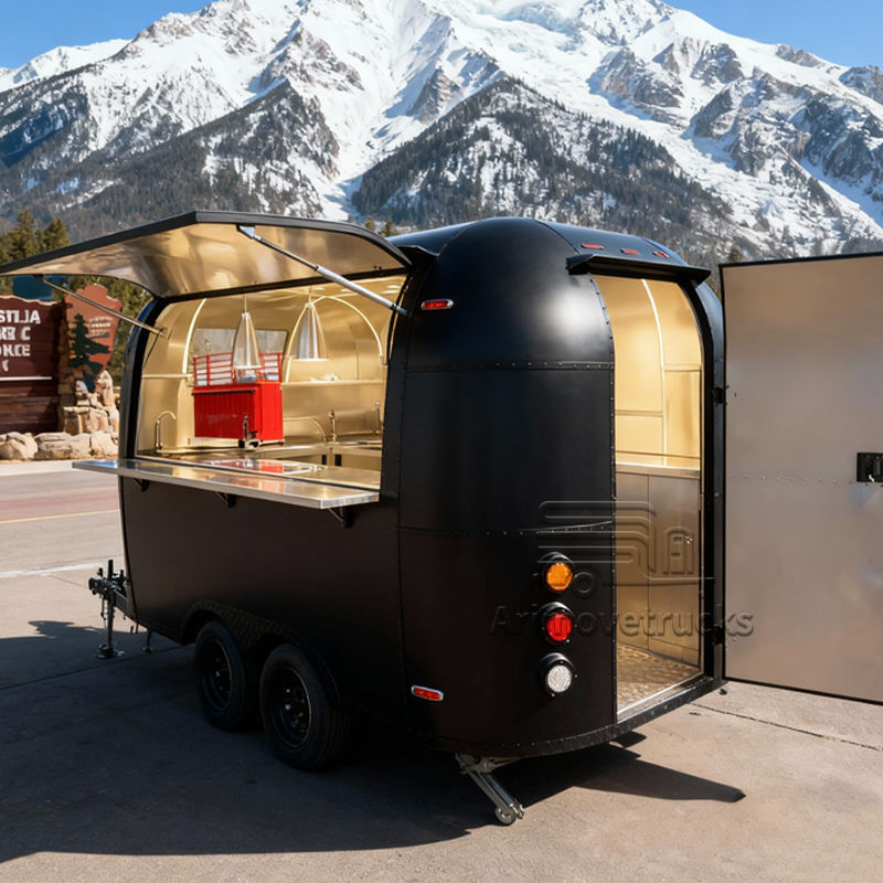 Mini Street Portable Food Truck De Comida Hot Dog Pizza Burger Charcoal ...