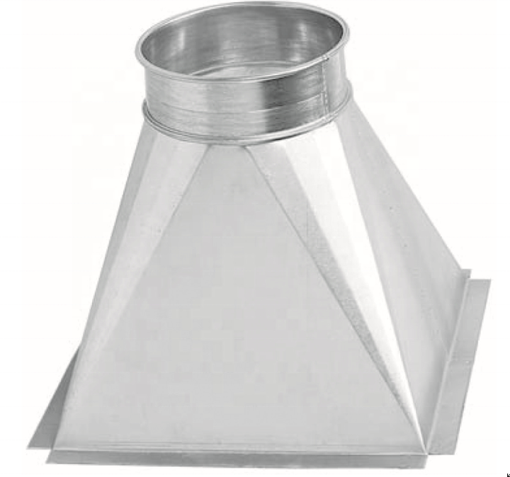 Round to rectangular duct reducer/transition of air ventilation parts ...
