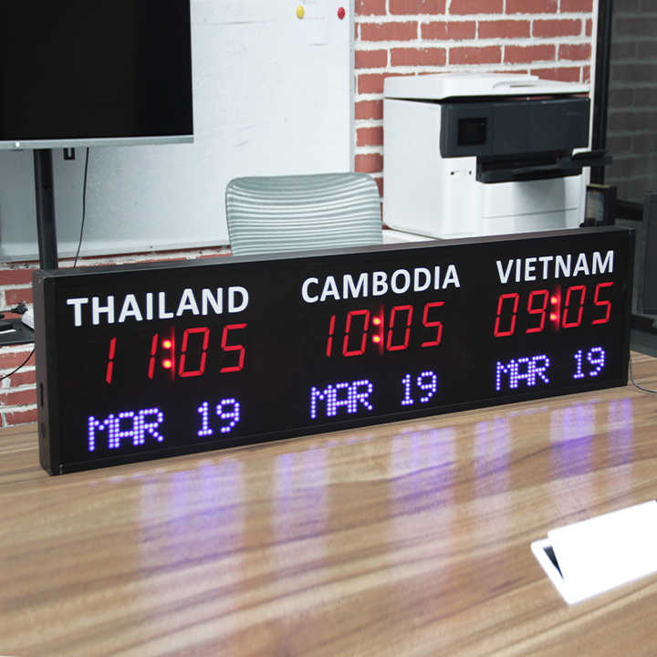 CHEETIE Custom International Time Clock - Multi Zone Digital