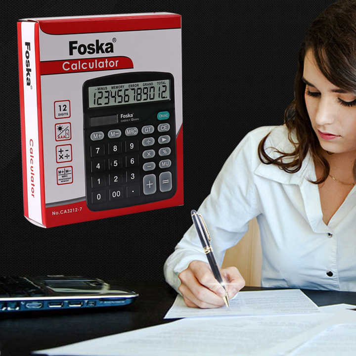 Foska Calculadora 12 Digit - Solar Power & Battery Office Calculator