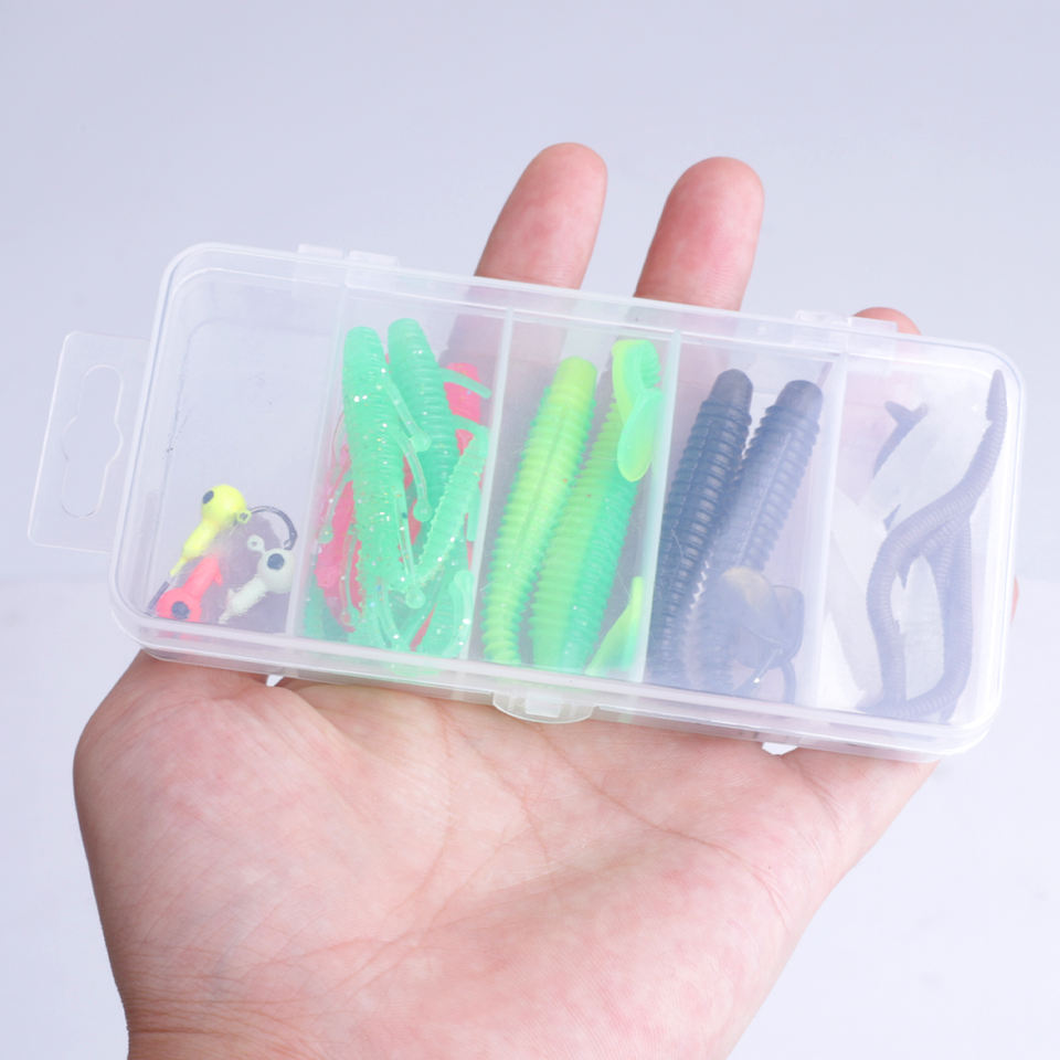 FTK 22pcs/Box Fishing Tackle Set PVC Bait Box for Sea Lake River and ...