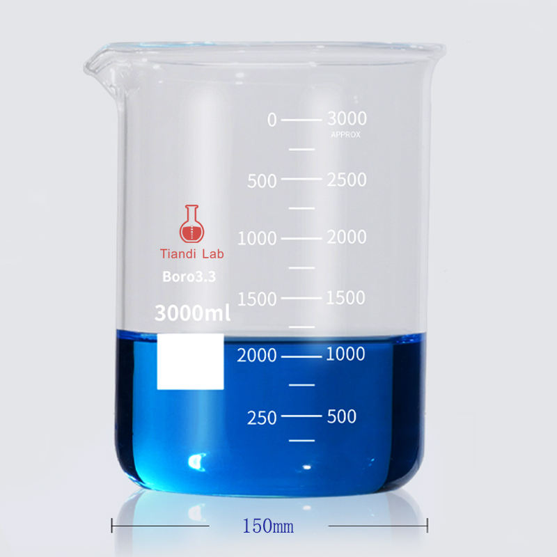 Labs Borosilicate Glass Measuring Beaker 3000ml - Durable & Heat Resistant