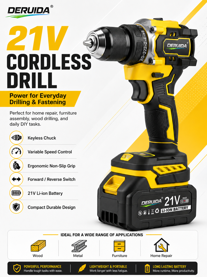 Professional Mini Drill Tool Set Electric Brushless Motor 20V 50Nm Max ...