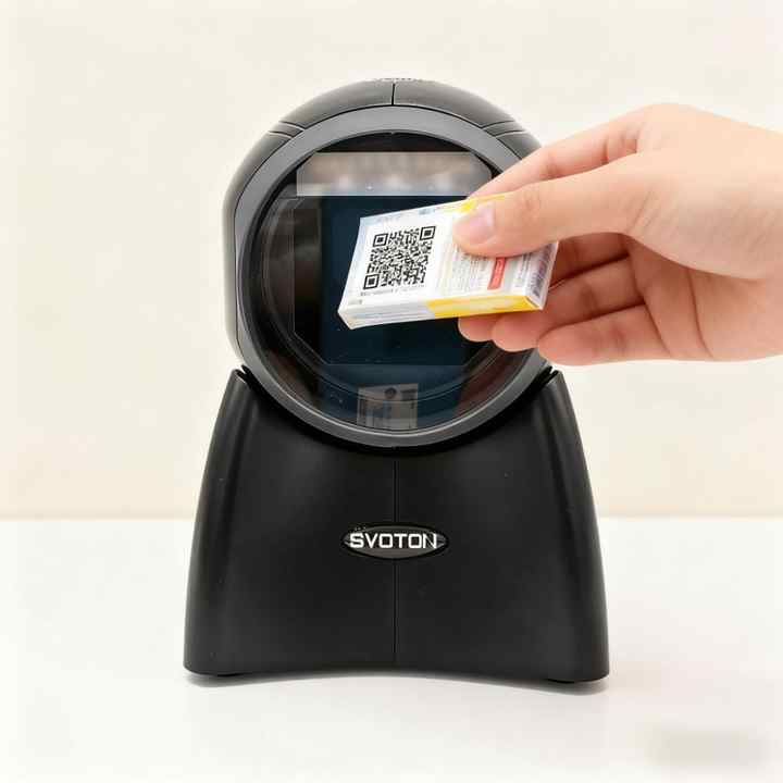 Auto Sense Desktop Barcode Scanner Black USB Interface 1D/2D Ticketing ...