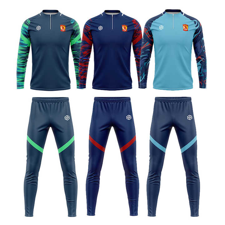 Custom Soccer/Basketball Warm up Training Suit Sublimation Design 1/4 ...