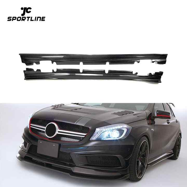 Mercedes-Benz A-Class W176 Carbon Fiber Side Skirts Extension OEM