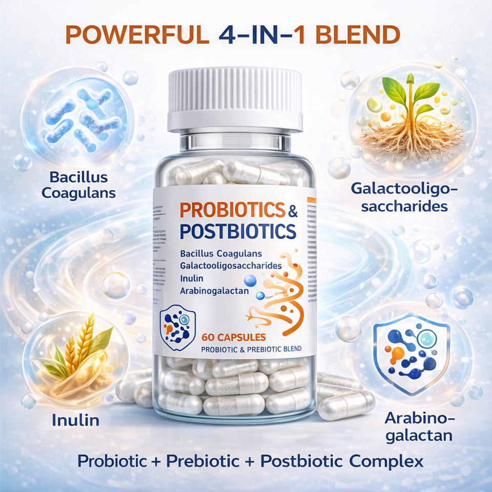 Probiotic Prebiotic Postbiotic Capsules Digestive Health Supplement ...