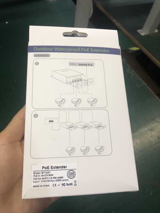 Hisource 5 Port Outdoor Waterproof Gigabit Poe Extender