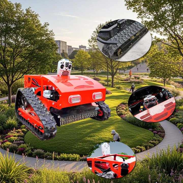 Agriculture Remote-Controlled Robotic Lawnmower Diesel Zero Turn Remote Control Track Lawn Mower ...