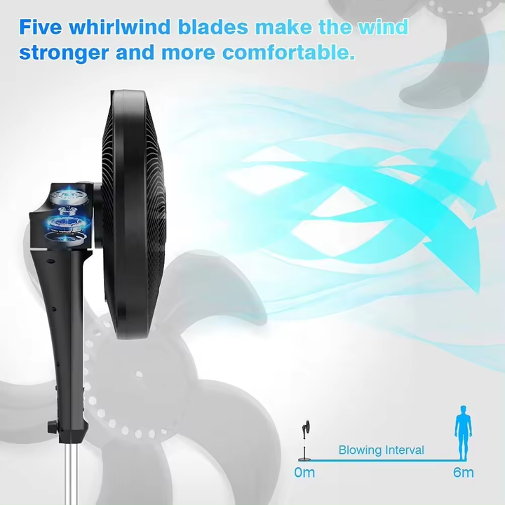 Smart Standing Floor Fan With Remote Control 330 Degree Oscillating ...