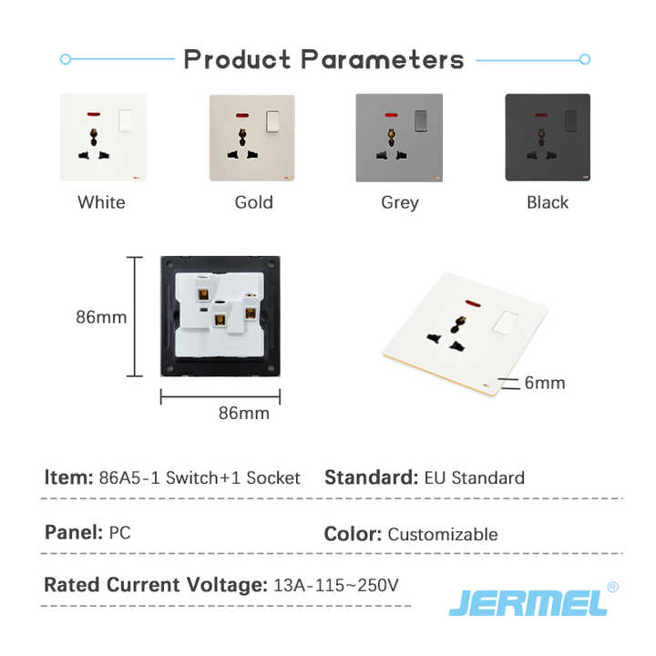 250V 13A Luxury Modern Wholesale Multi Switch Socket Board Wall ...