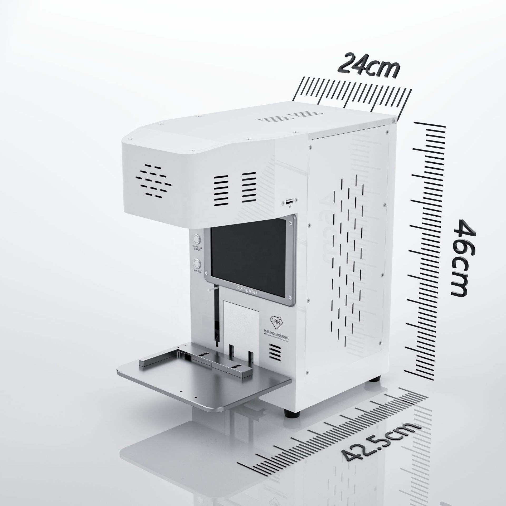 TBK 958F 20W Laser Engraving Machine for iPhone Back Glass Removal ...