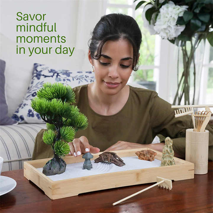 Japanese Zen Garden Kit for Desk - Premium Sand Garden