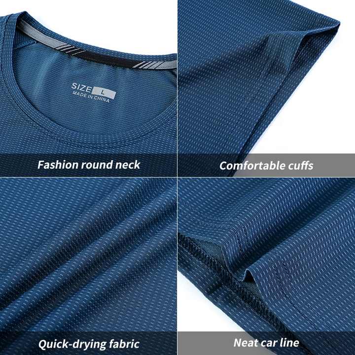 High Quality Athletic Dry Quick Fit Short Sleeves Tee Oversized Gym T ...