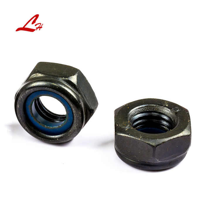 M6 M8 M10 Anti-Slip Carbon Stainless Steel Insert Hexagon Lock Nut Plated Finish Self-locking ...