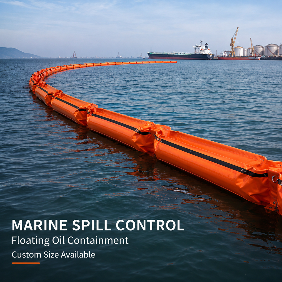 Floating Oil Boom PVC Oil Containment Barrier for River Lake Marine ...