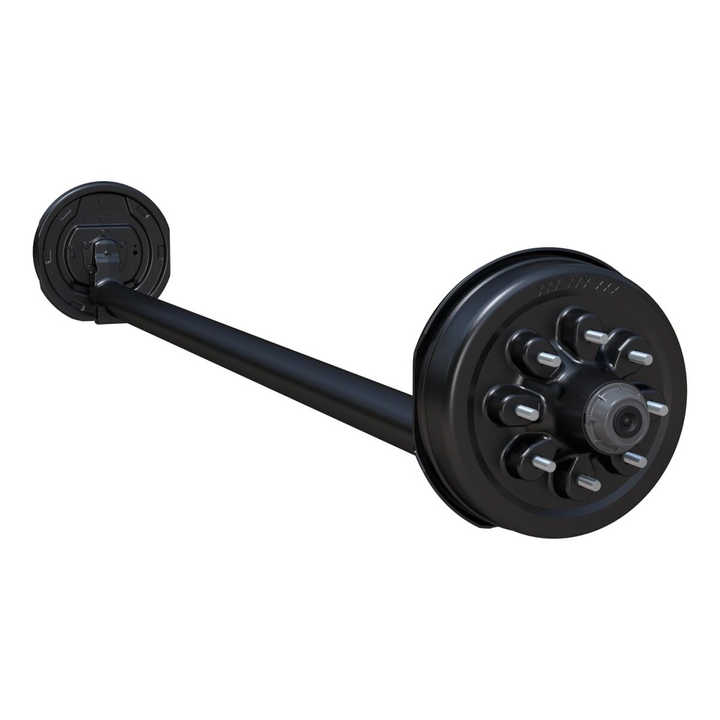 Round Straight Trailer Axles Drum Braked Trailer Axle with Hydraulic ...