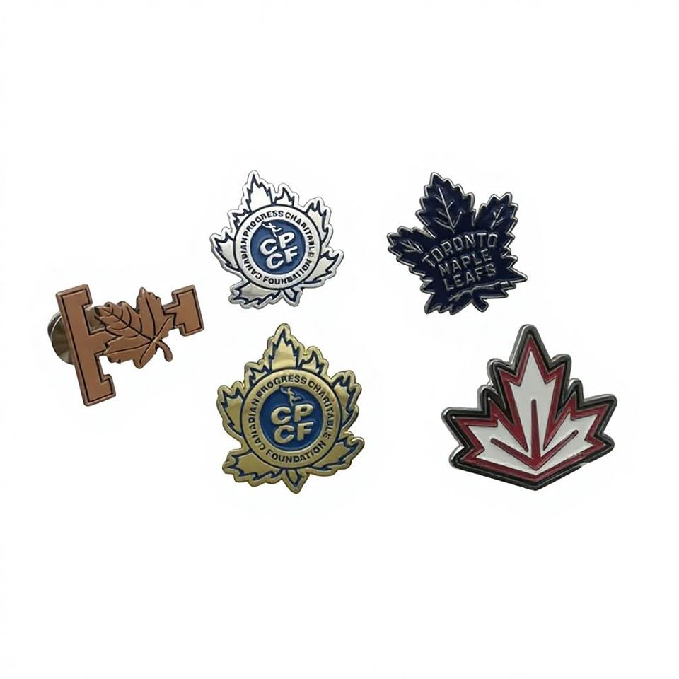 Custom Logo Metal Lapel Pins Canadian Flag Double Flag Pins World Flags ...