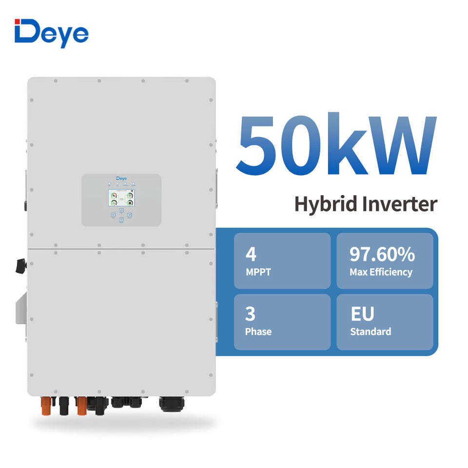 50kW Deye Off Grid Solar Inverter 4 MPPT Power Pure Sine Wave PV 3 ...