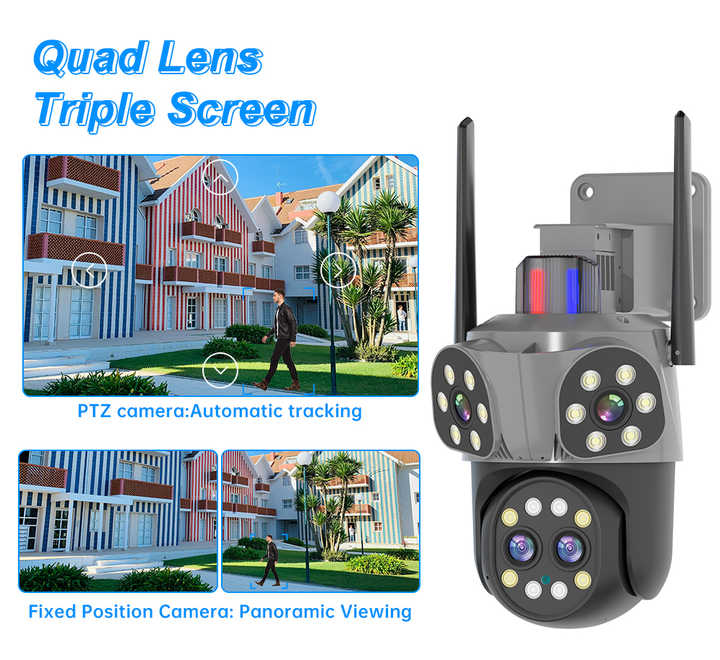 Z HD 4K Four Lens 10X Optical Zoom IP66 Waterproof WIFI or Lan Port ...