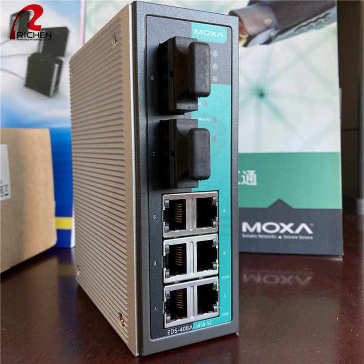 MOXA Unmanaged Ethernet Switch EDS-208A-MM-SC Serial Port Server in ...
