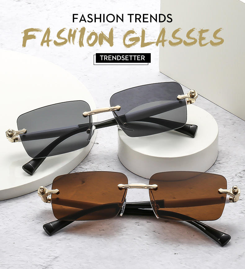 New Fashion Frameless Retro Elegant Simple All-match Sunglasses ...