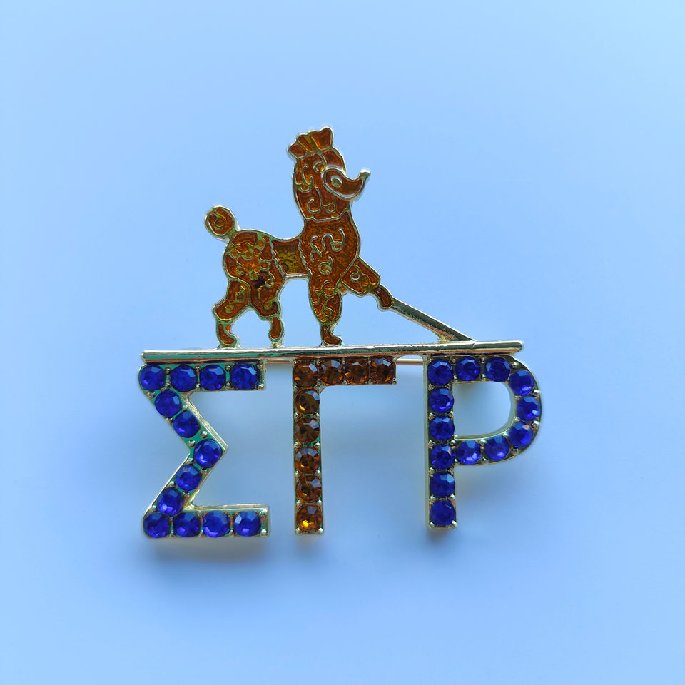 Sorority Pin Rhinestone Brooch Greek Letter Jewelry for Women Sister ...