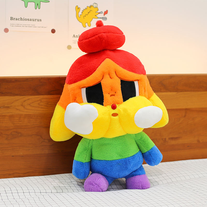 High Quality Rainbow Cry Toot Girl Super Soft Plush Toy Cute Fat Face ...