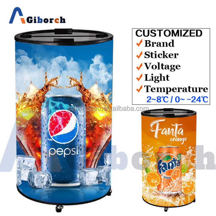 MOQ 1 Commercial Round Barrel Beverage Cooler Energy Drink Barrel Round ...
