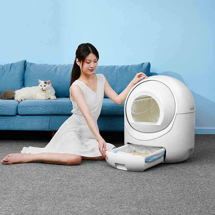 Factory Smart Large Self-cleaning Automatic Cat Box Easy Clean Round ...
