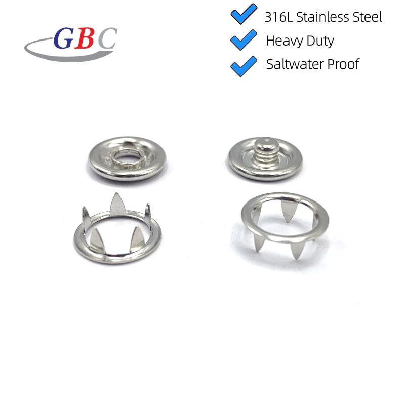 316 Stainless Steel Ring Prong Snap Button with Shank Plating Eco ...