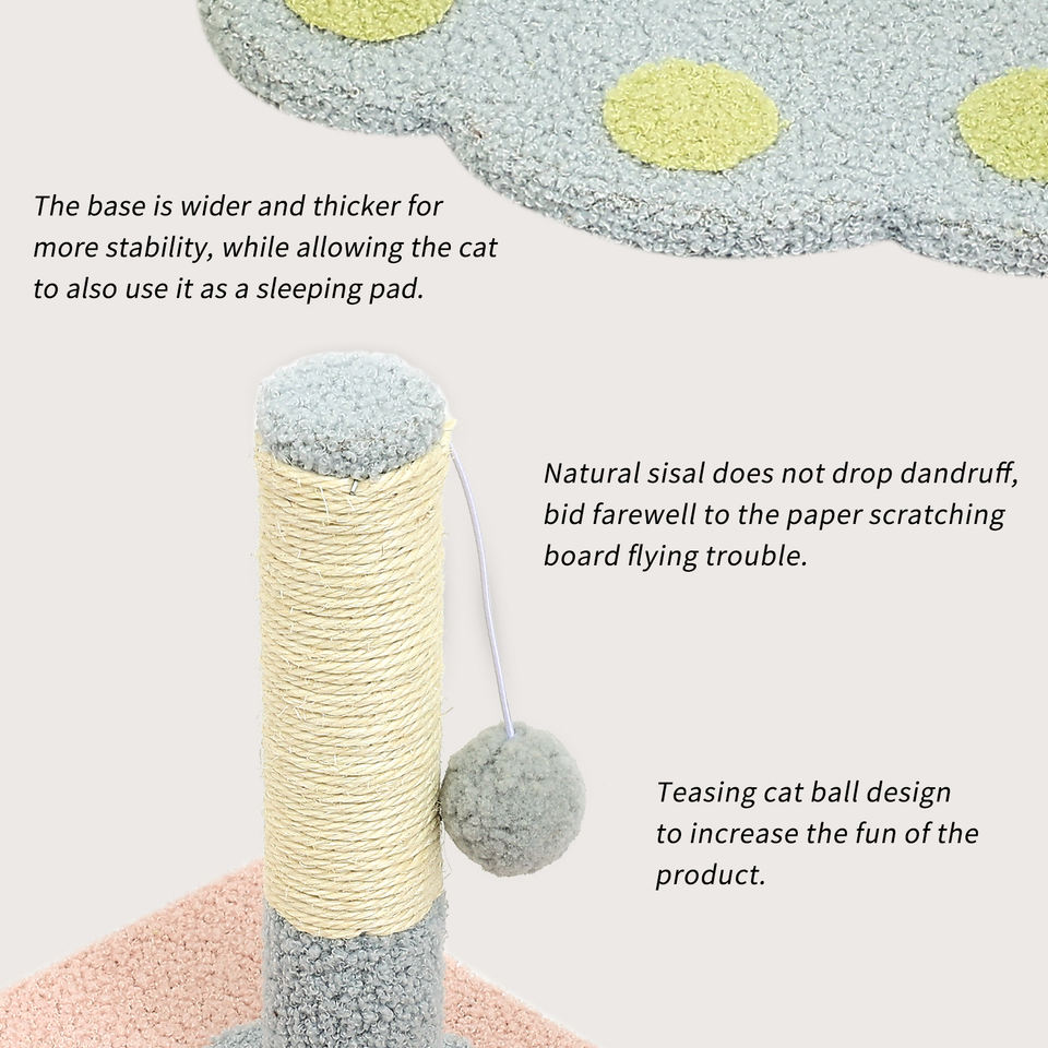 Wood & Sisal Cat Tree Column Kitten Climbing Frame Relieves Boredom ...