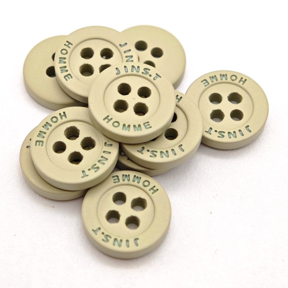 Wholesale Premium Custom Logo 4-Hole Beige Resin Laser Beads Eco ...