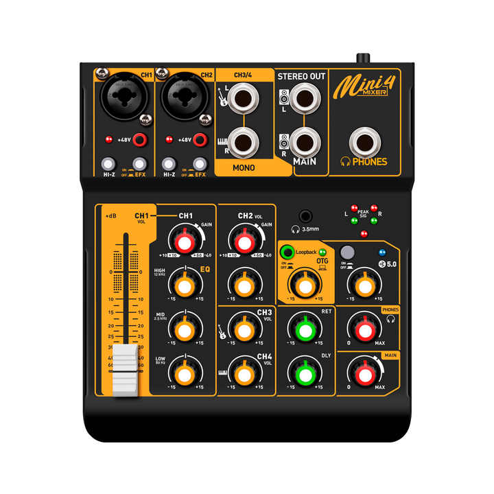 Multi-Functional Small Mixer Build-in Soundcard 4 Channels Compact ...