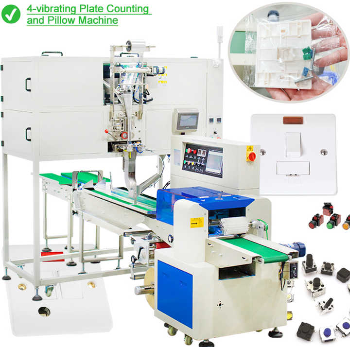 Switch Panel Packing Machine 4 Vibrating Plate Sachet Machine and ...