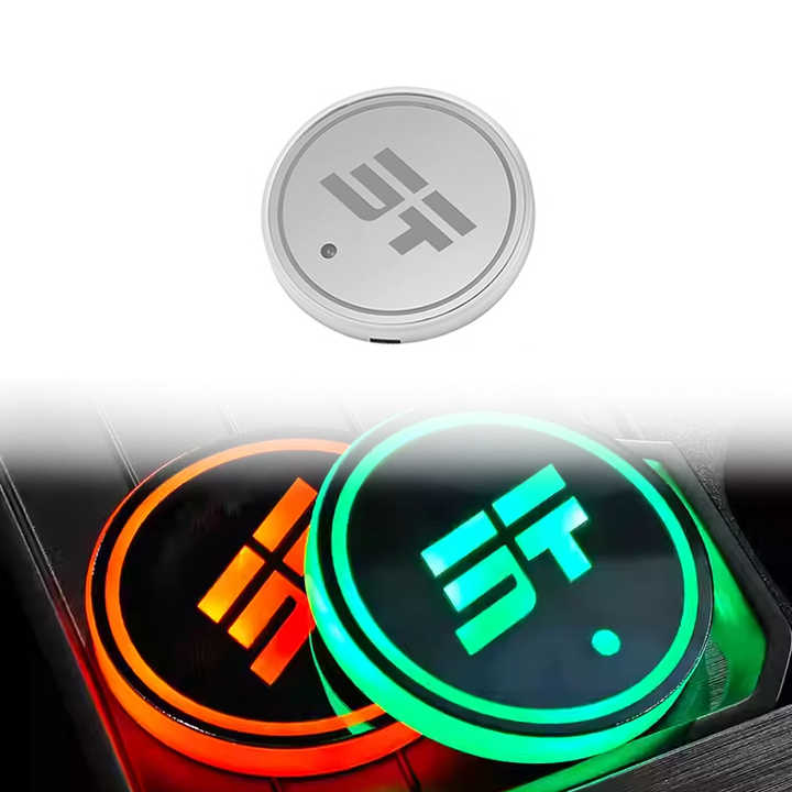 Trendy RGB Smart Sensor Cup Holder Light Glowing LED Car Coaster Anti ...
