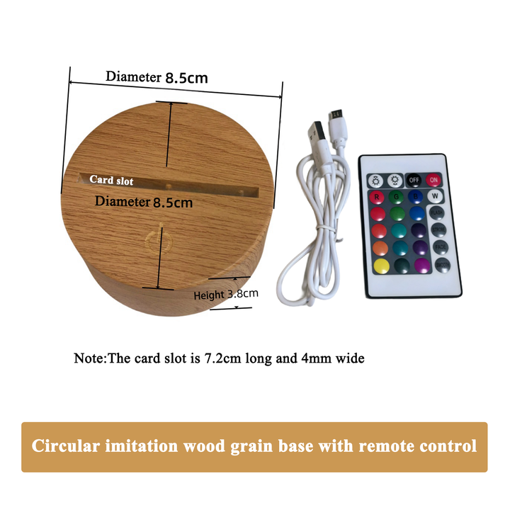 3D Illusion Lamp Base - RGB LED Table Lamp with USB Charge