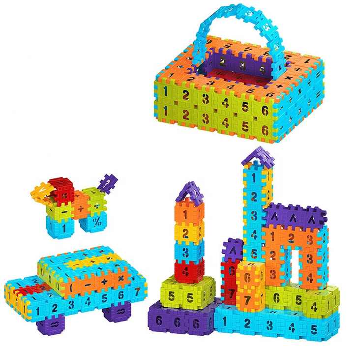 Kids Plastic 300PCS DIY Assemble Square Building Blocks Educational ...
