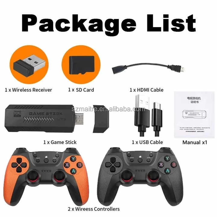 Family Toy X2 Ultra Game Stick 4K HD Video TV Player Dual Joystick 2.4G ...