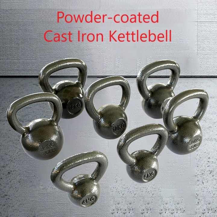 Powder Coated Cast Iron Kettlebell Set 4-20kg Home Gym Fitness Workout ...