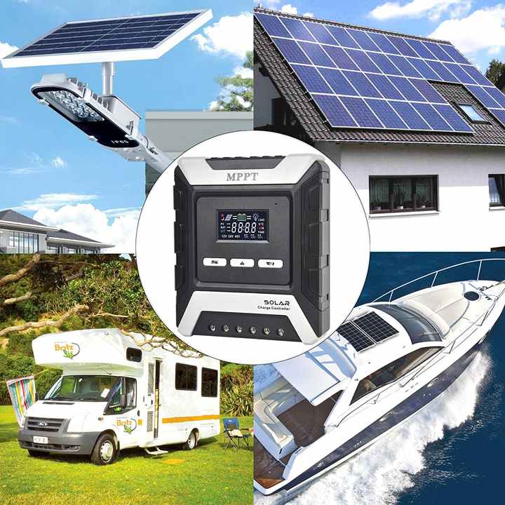 wholesale Solar Charging Control 12V 24V 48V automatic 10 20 30 40 50 60 80 amp MPPT Solar Panel ...