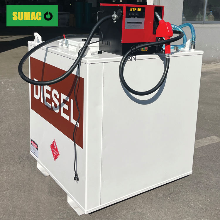 Portable 1000L Diesel Fuel Tank with Pump Sumac Mini Fuel Stations ...