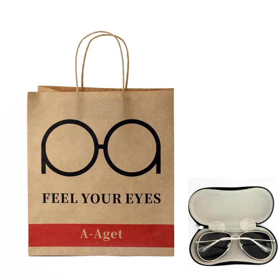 Famous Brand Shop Logo Printed Optical Paper Bag Different Size Custom ...