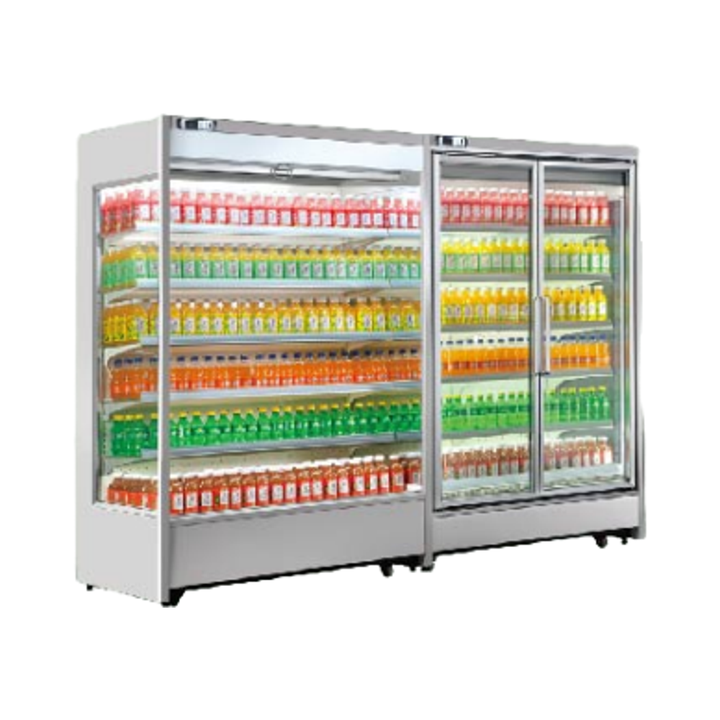 Open Air Curtain Cabinet Deli Cooler with Sliding Door and Lock System ...