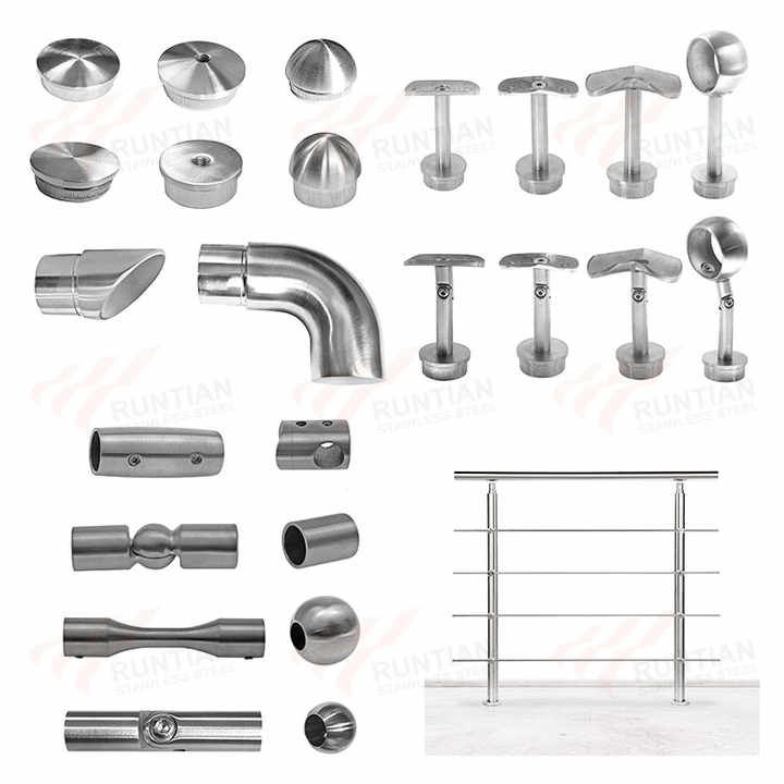 Aluminum Stainless Steel Deck Balustrade Railing Top Mount Handrail ...